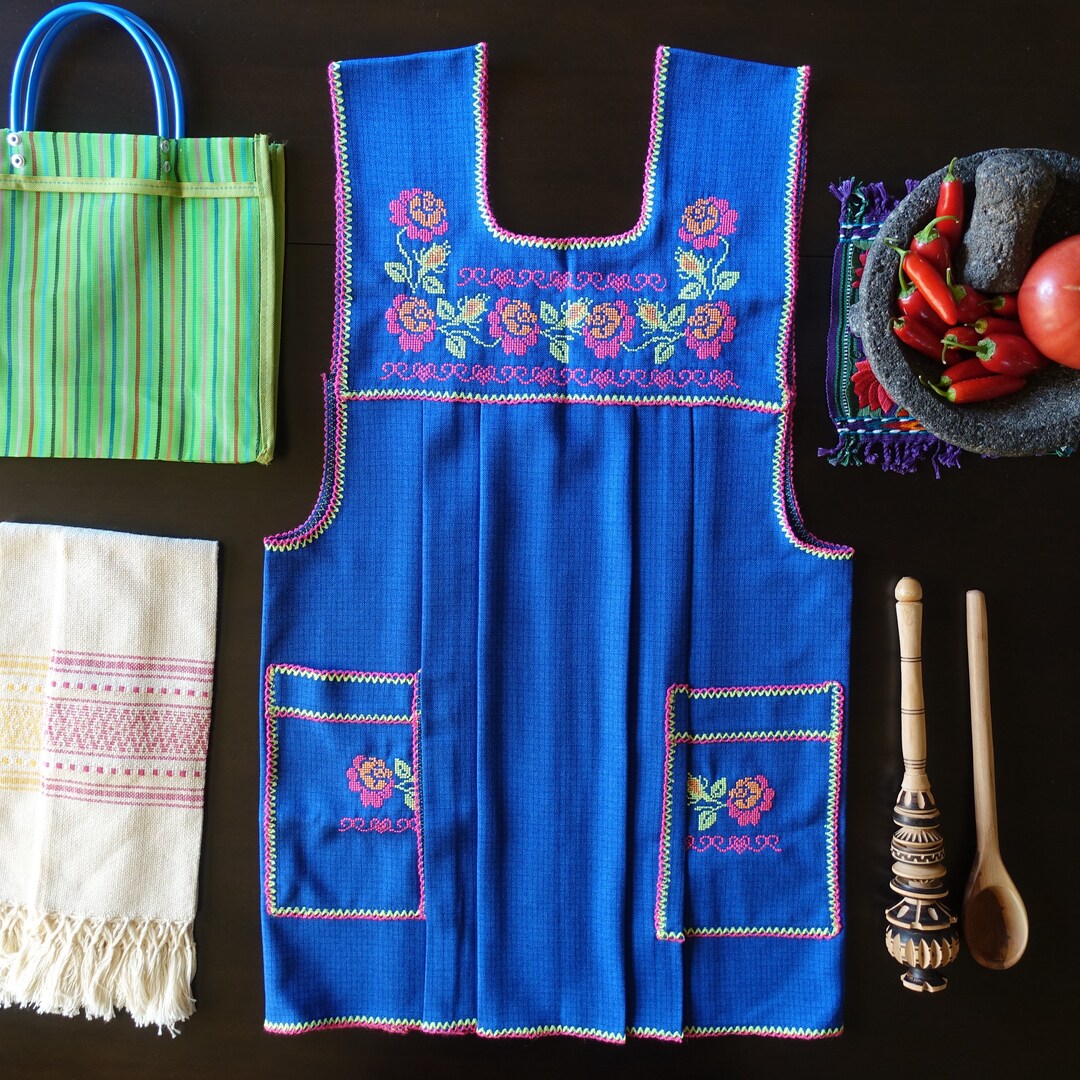 Mandil Mexicano Traditional Mexican Kitchen Apron Cooking Cleaning ...