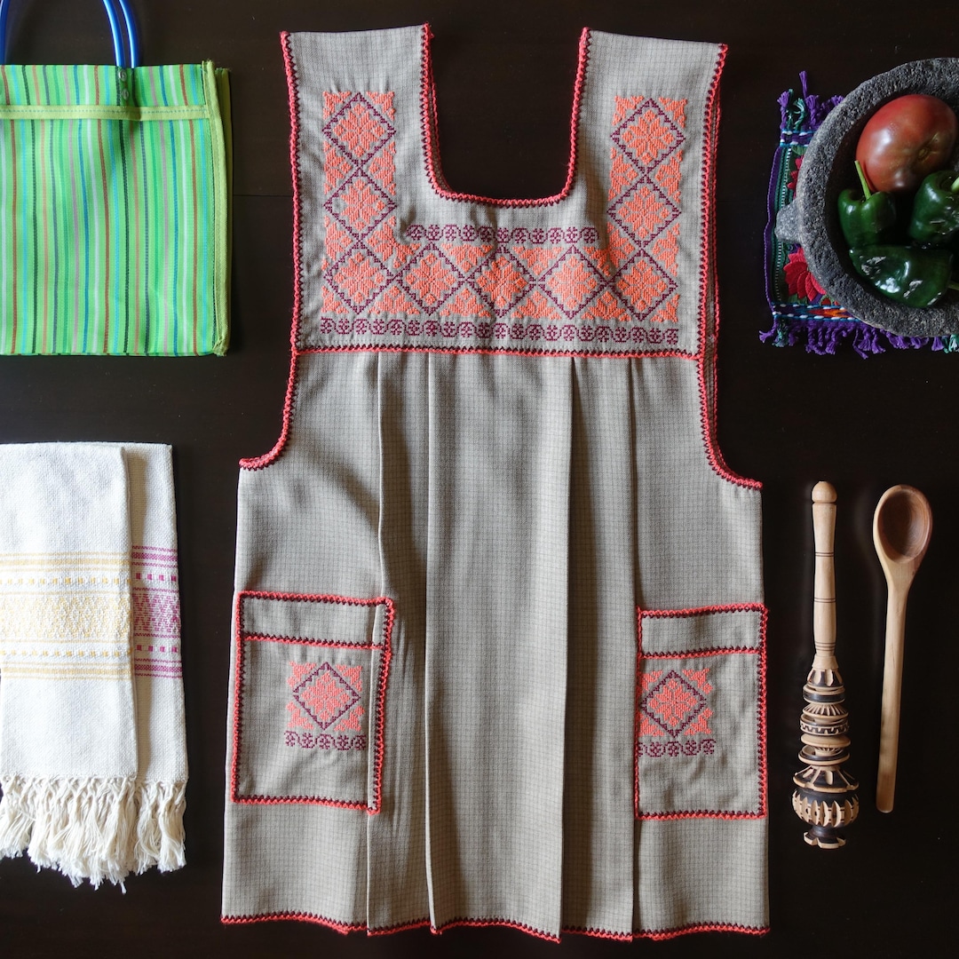 Mandil Mexicano Traditional Mexican Kitchen Apron Cooking Cleaning ...