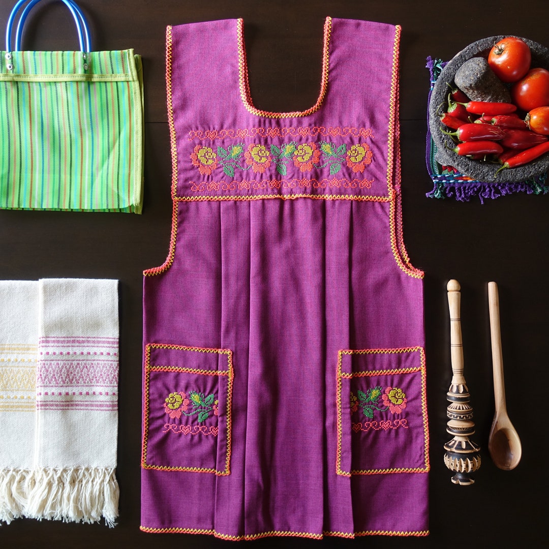 Mandil Mexicano Traditional Mexican Kitchen Apron Cooking Cleaning ...