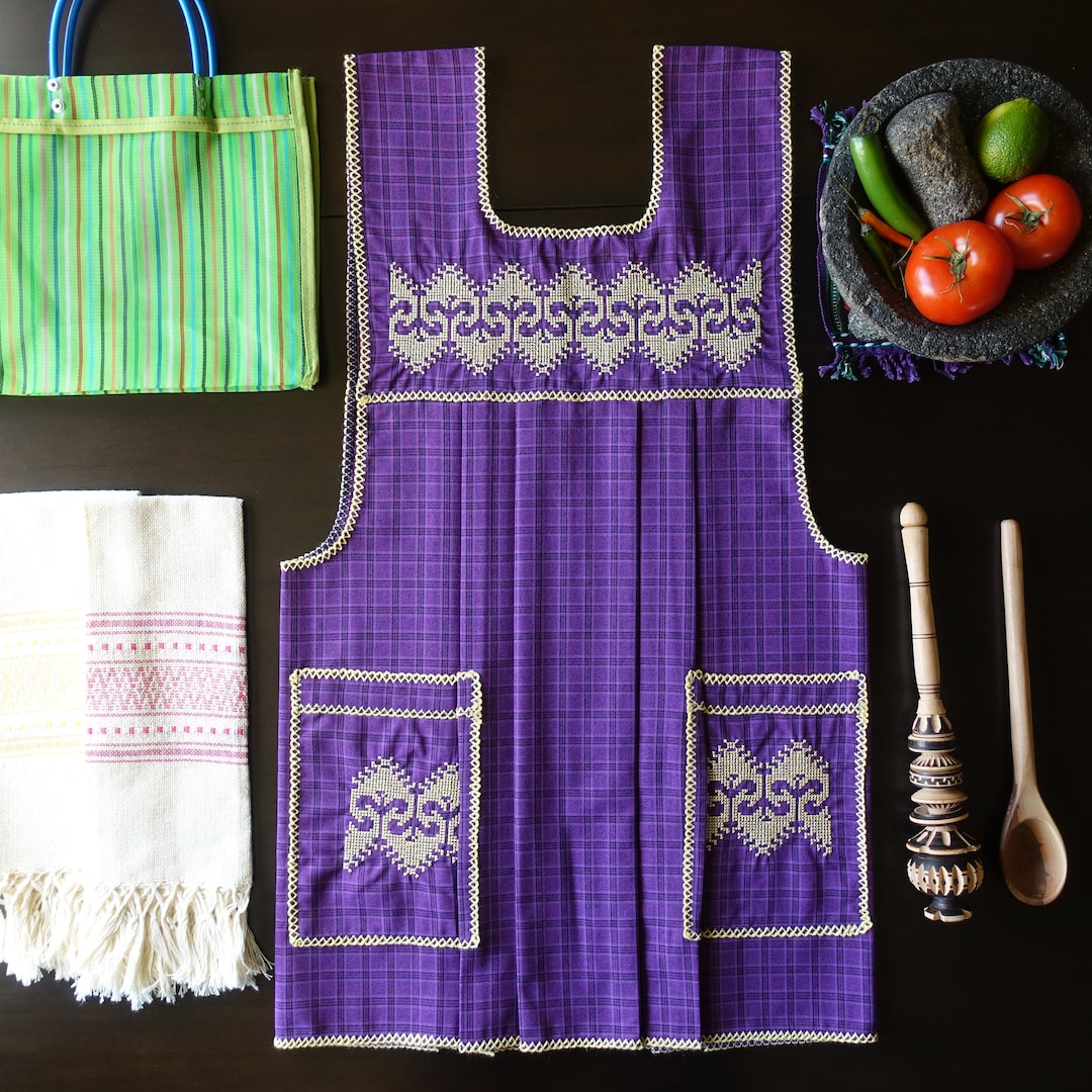 Mandil Mexicano Traditional Mexican Kitchen Apron Cooking Cleaning ...