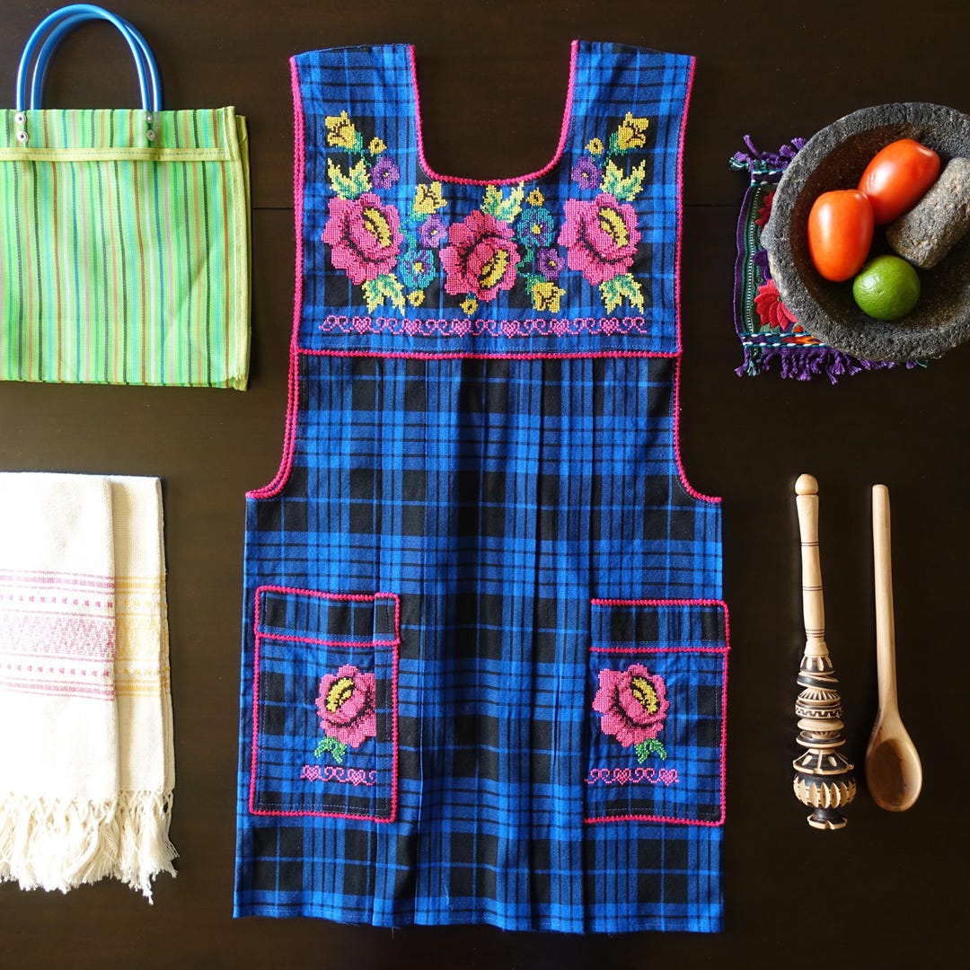 Mandil Mexicano Traditional Mexican Kitchen Apron Cooking Cleaning ...