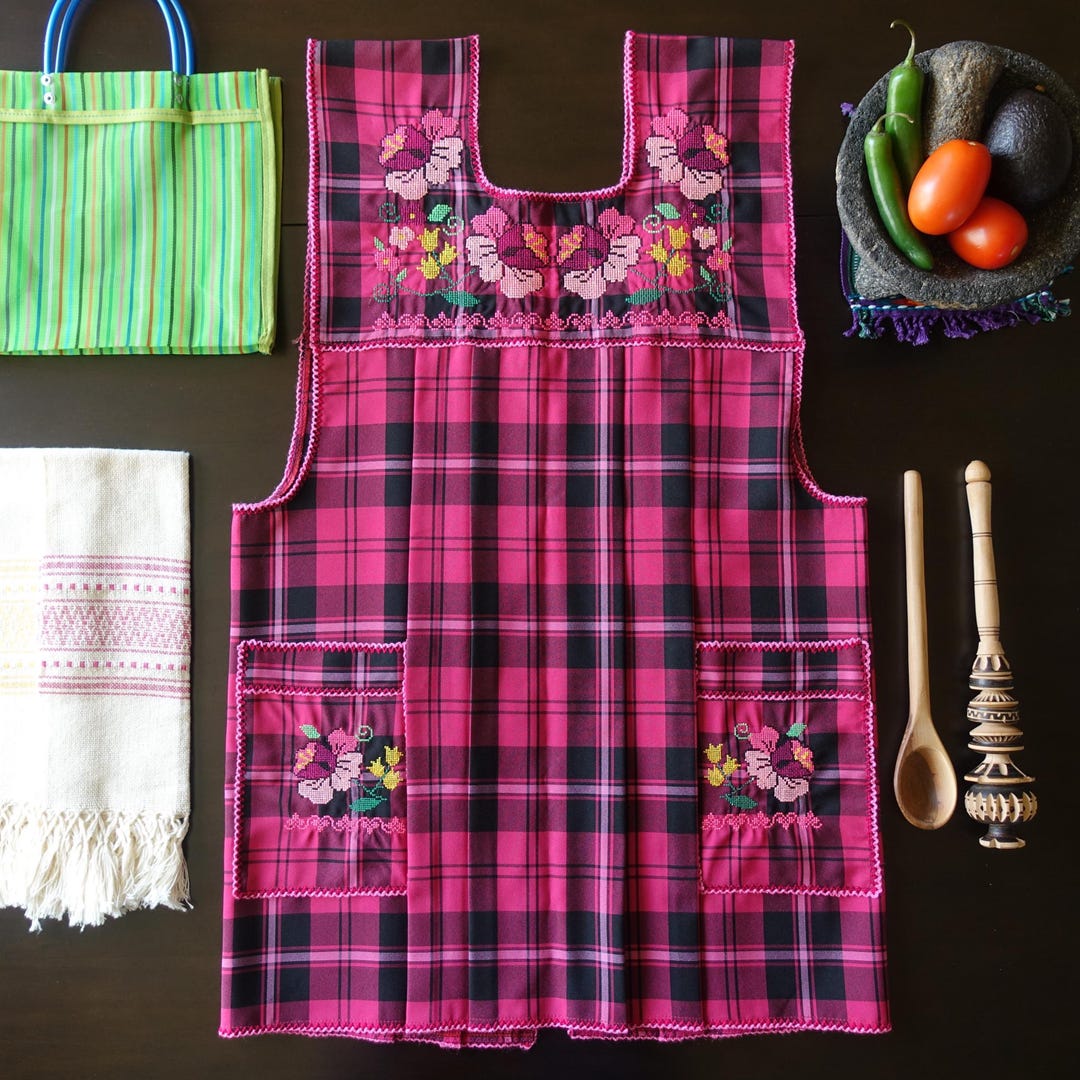 Mandil Mexicano Traditional Mexican Kitchen Apron Cooking Cleaning ...