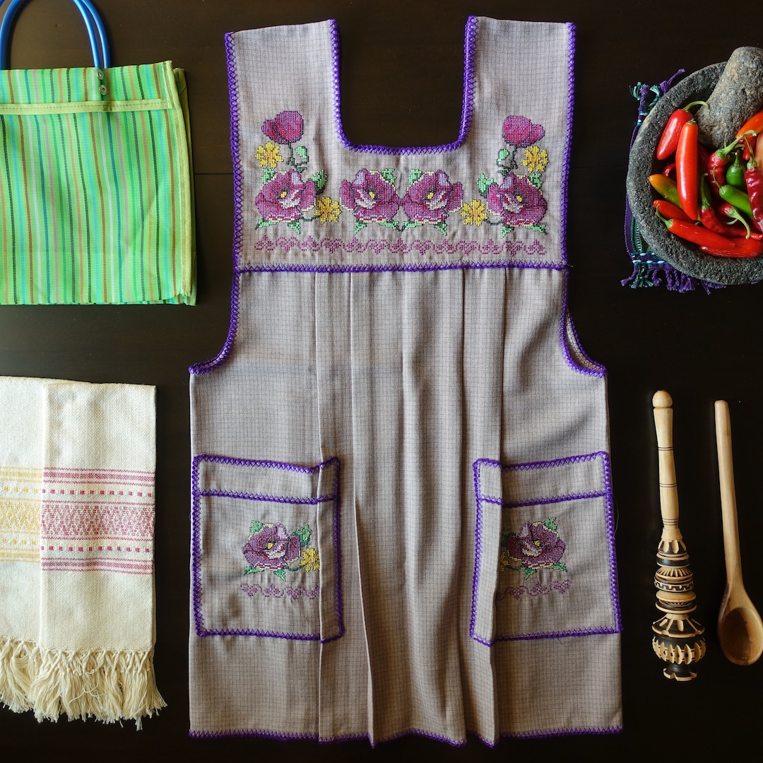 Mandil Mexicano Traditional Mexican Kitchen Apron Cooking Cleaning ...