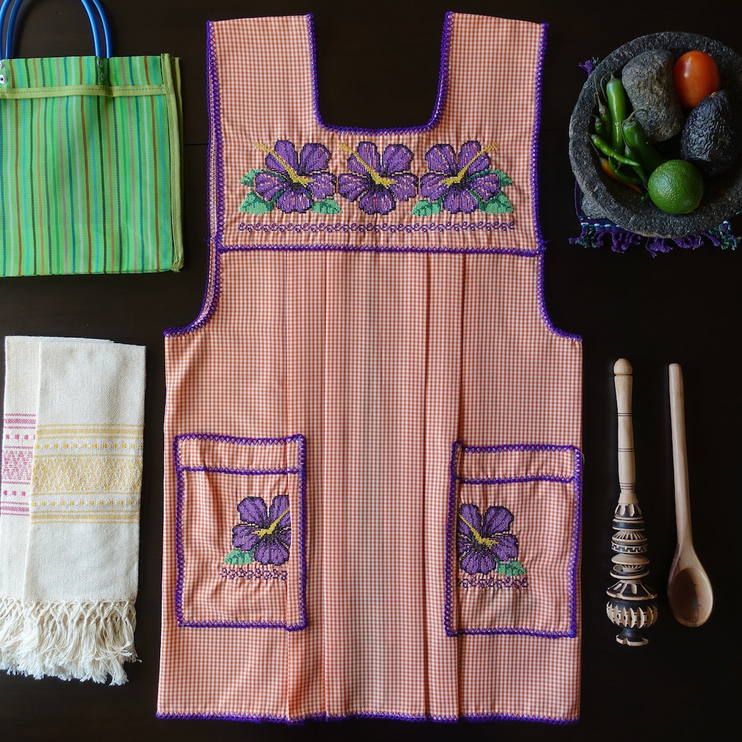 Mandil Mexicano Traditional Mexican Kitchen Apron Cooking Cleaning ...