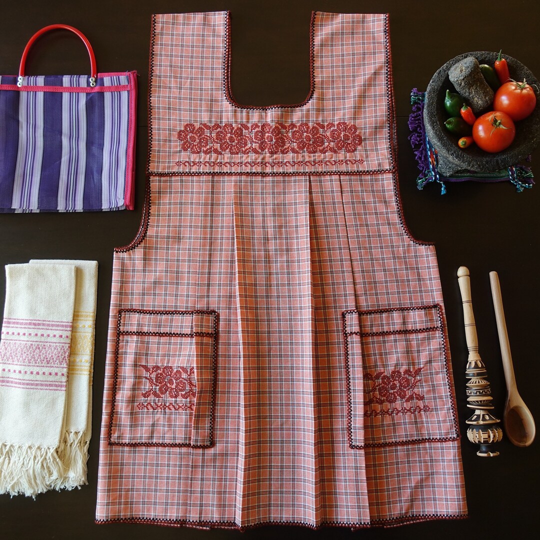 Mandil Mexicano Traditional Mexican Kitchen Apron Cooking Cleaning ...