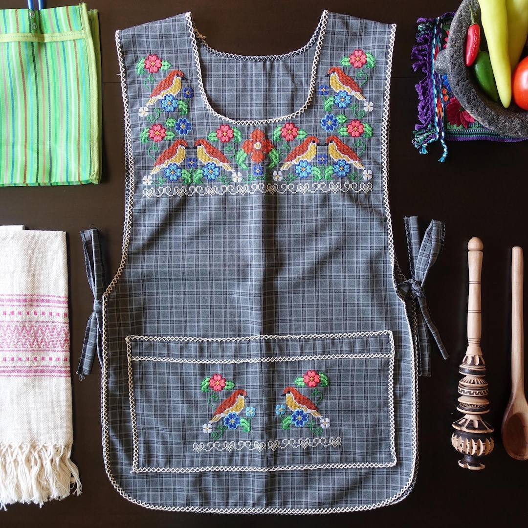 Mandil Mexicano Traditional Mexican Kitchen Apron Cooking Cleaning ...