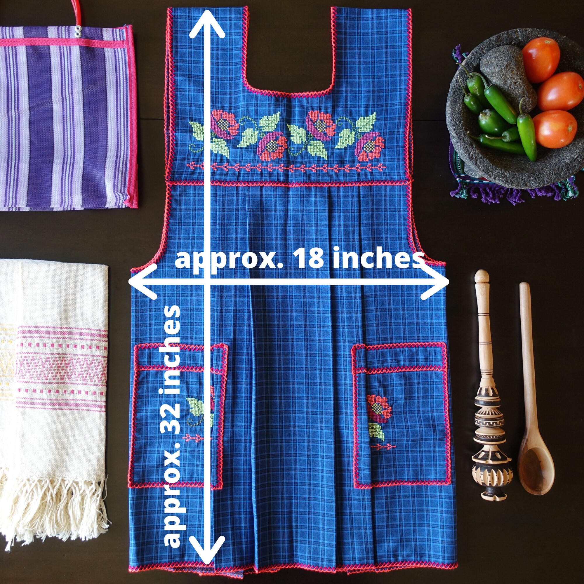 Mandil Mexicano Traditional Mexican Kitchen Apron Cooking - Etsy