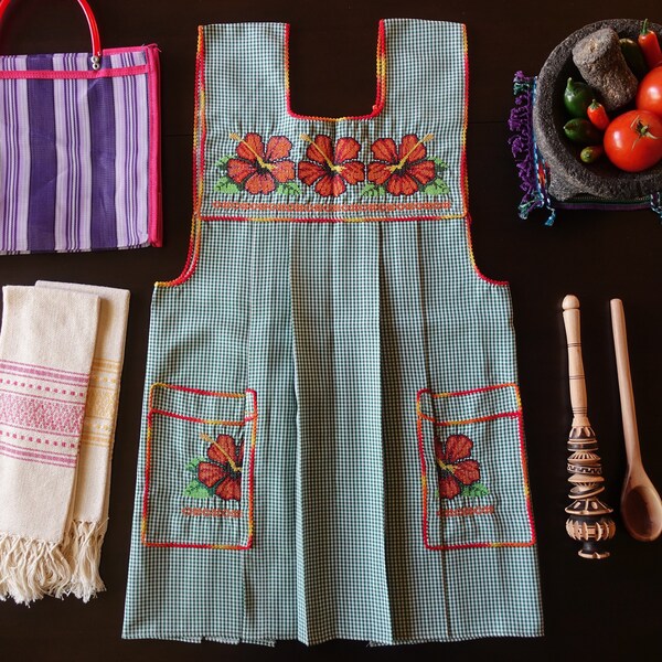 Mexican Embroidered Apron - Etsy