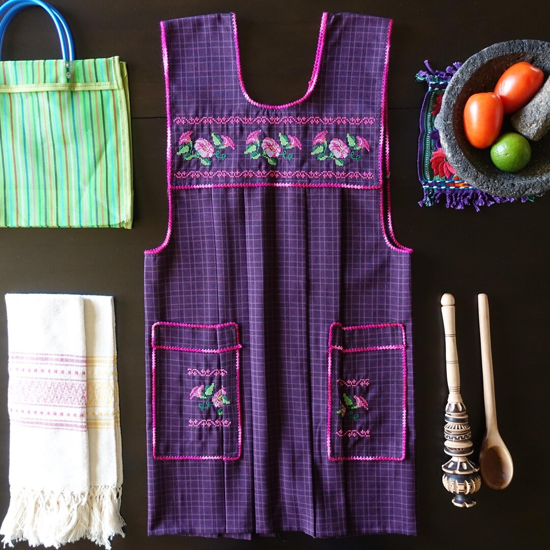 Mandil Mexicano Traditional Mexican Kitchen Apron Cooking Cleaning ...