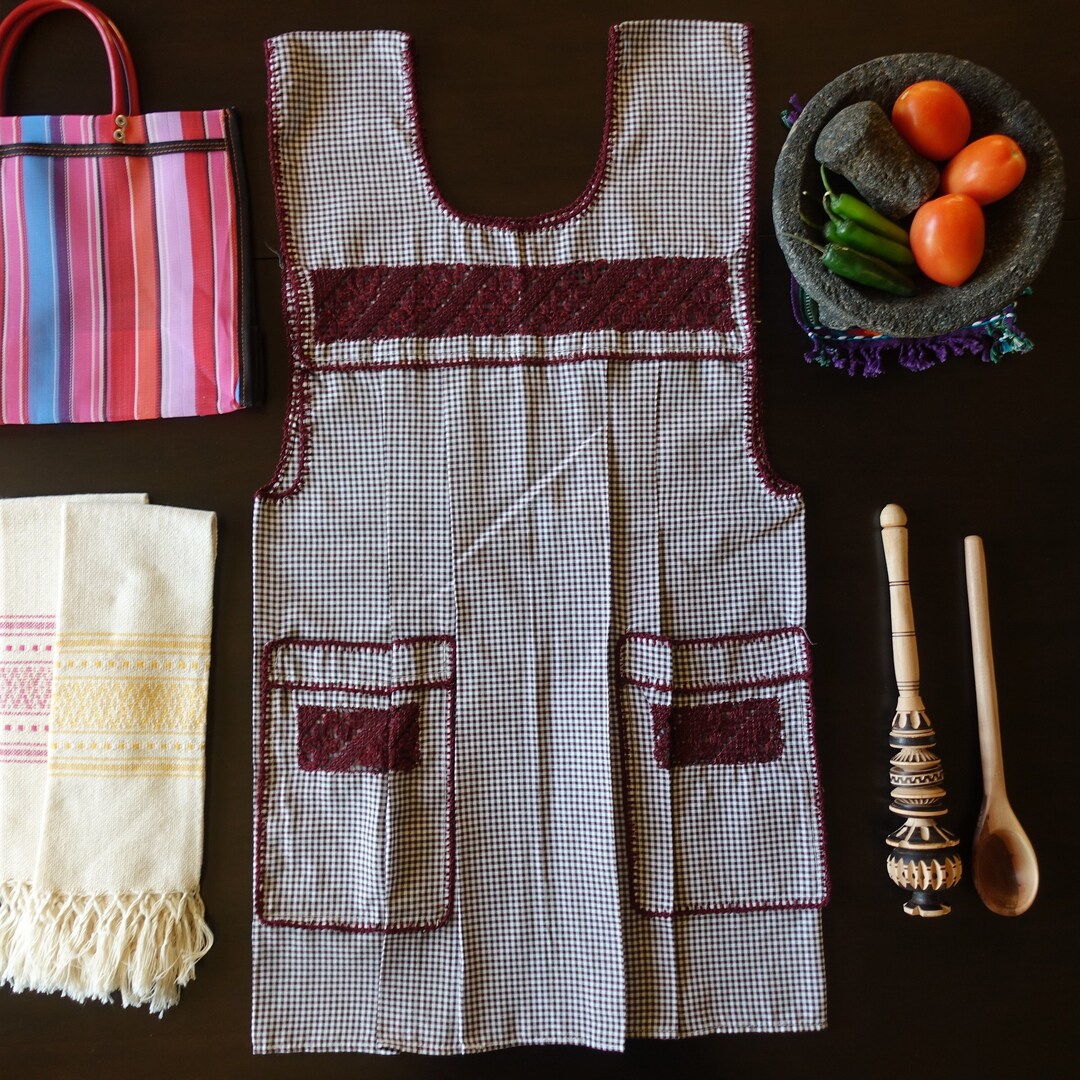 Mandil Mexicano Traditional Mexican Kitchen Apron Cooking Cleaning ...