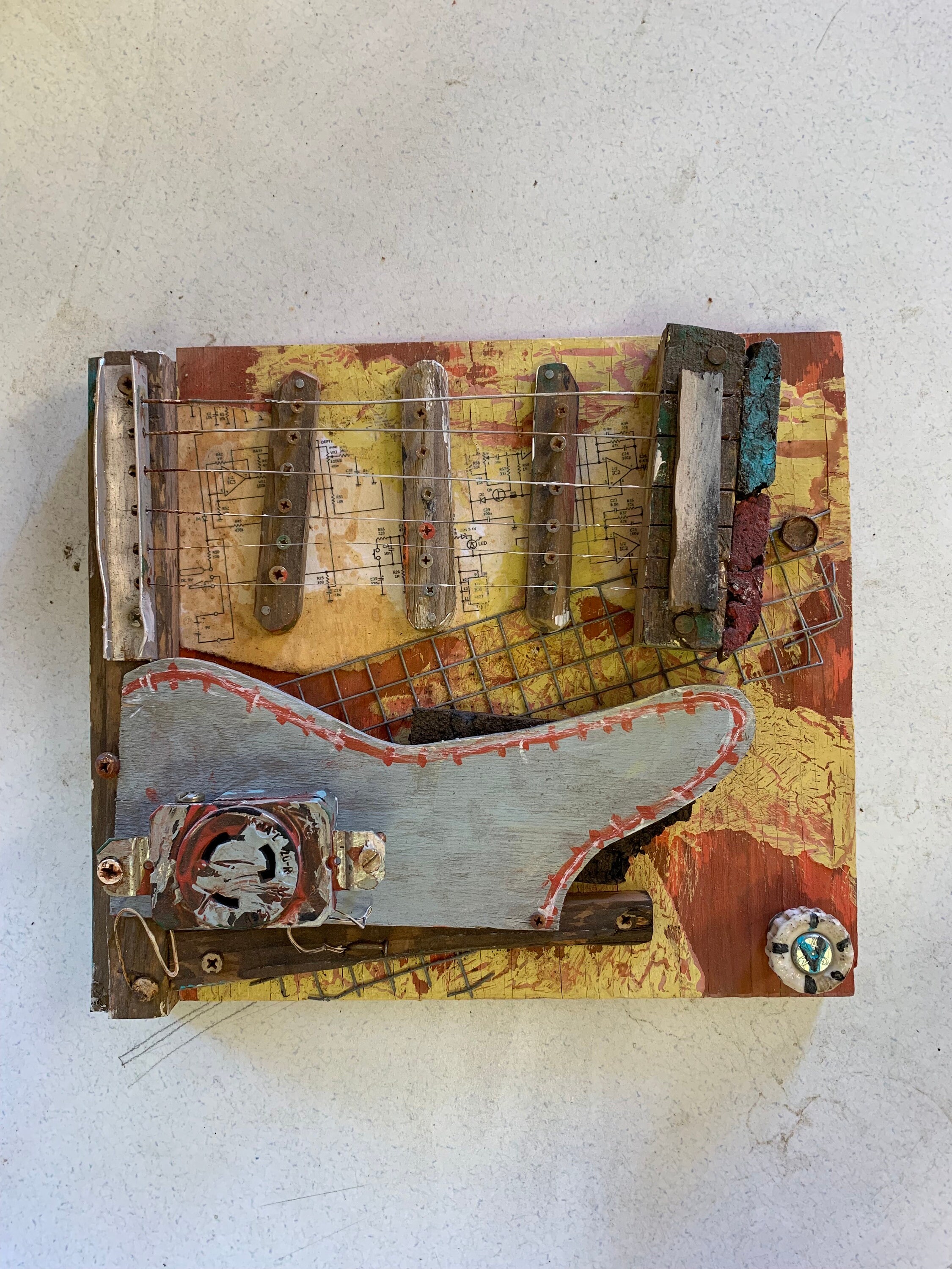 Hand-made Folk Art Abstract Guitar Section - Etsy