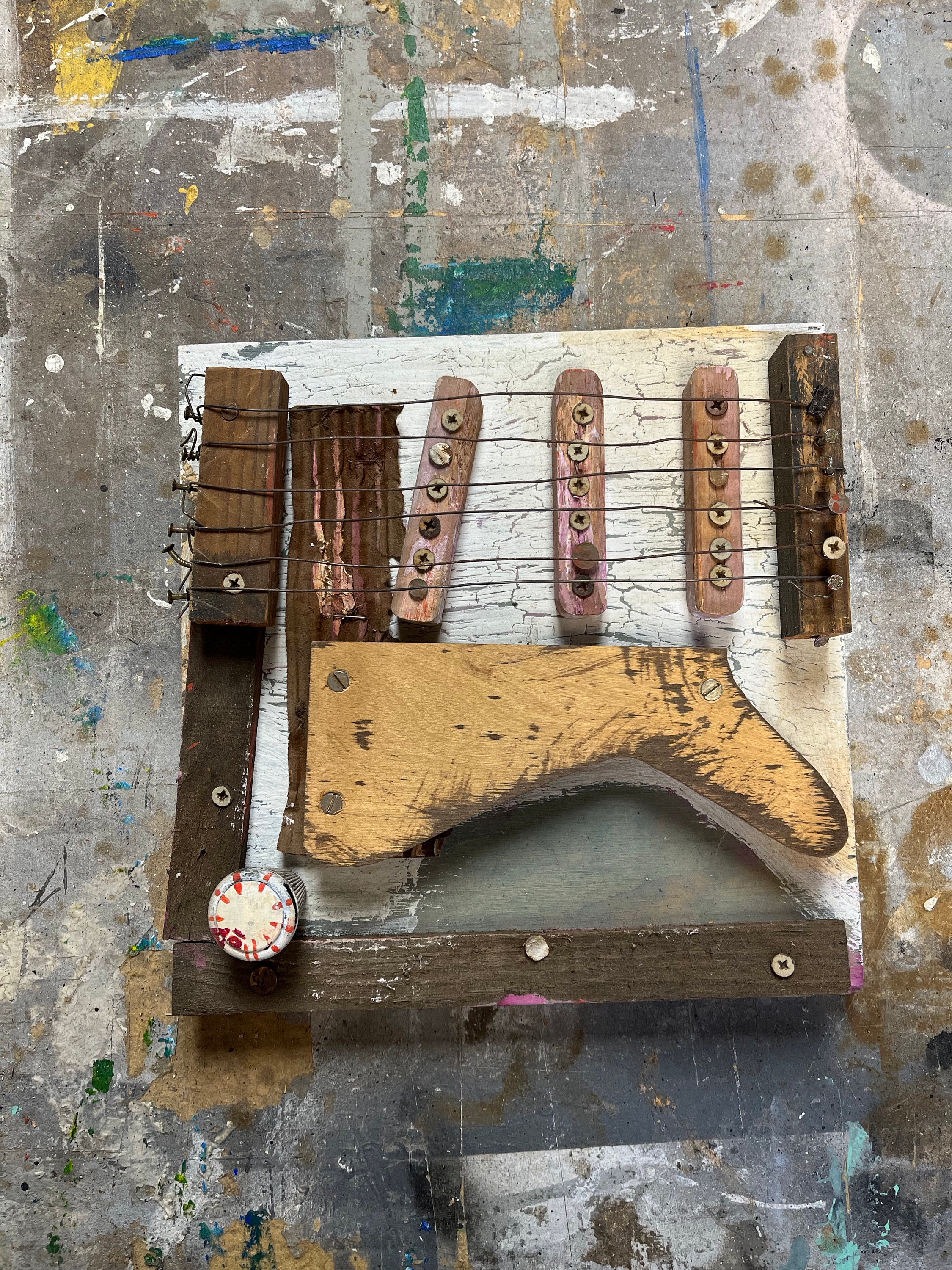 Hand-made Folk Art Abstract Guitar Section - Etsy