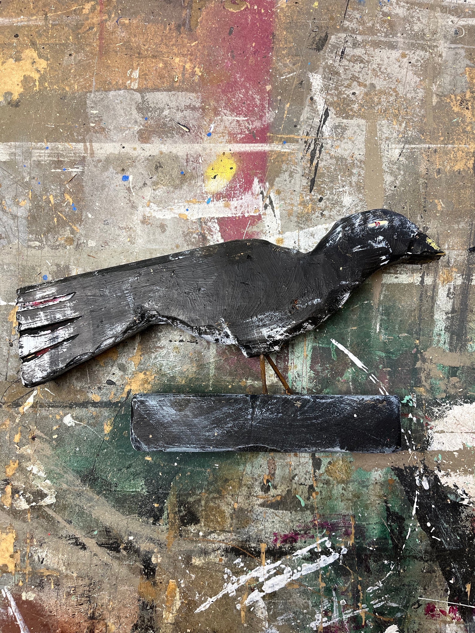 Hand-made Folk Art Crow Sculpture - Etsy