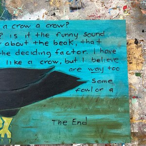 Folk Art Crow Painting on Reclaimed Wood, Handmade - Etsy