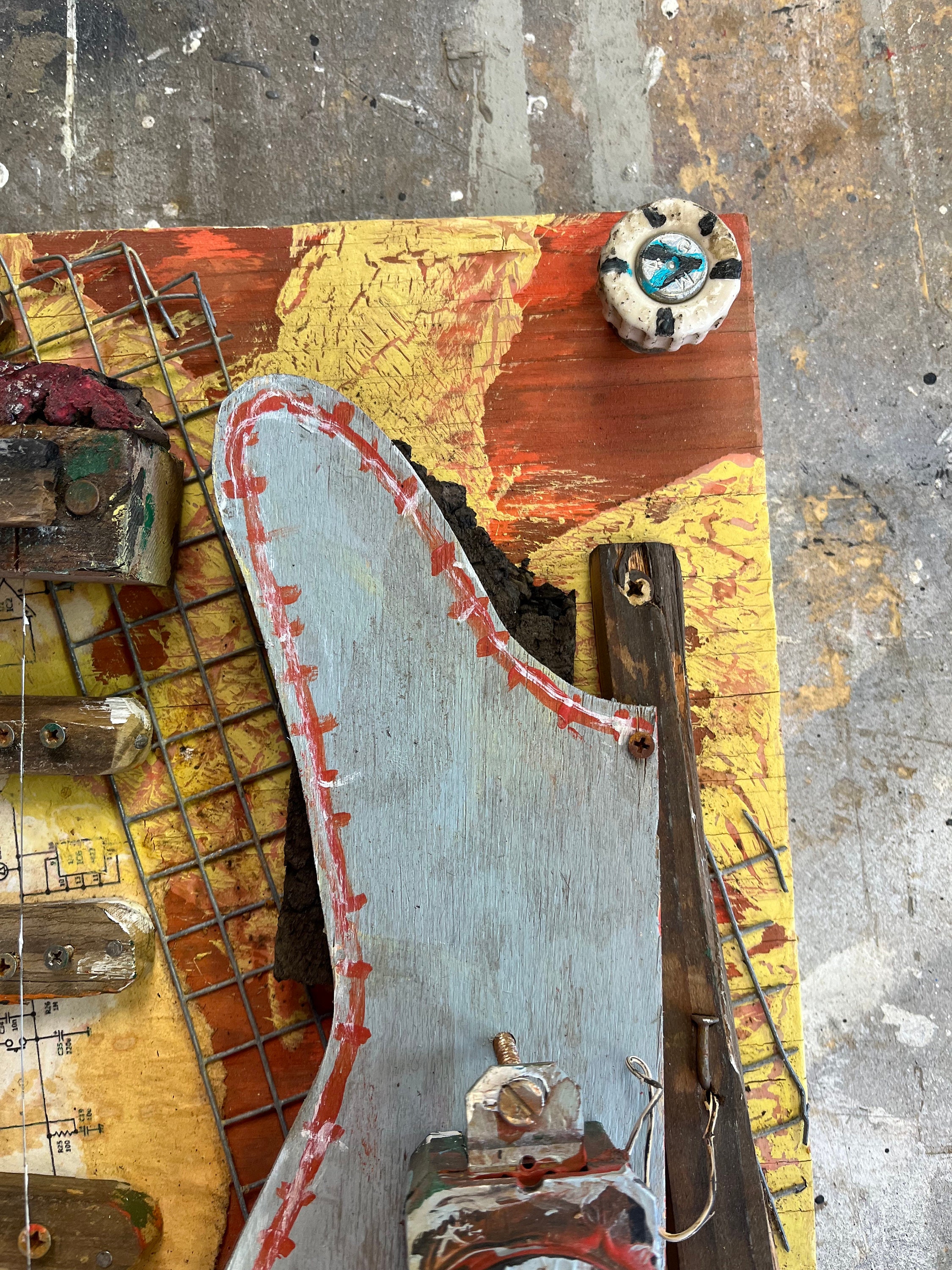 Hand-made Folk Art Abstract Guitar Section - Etsy