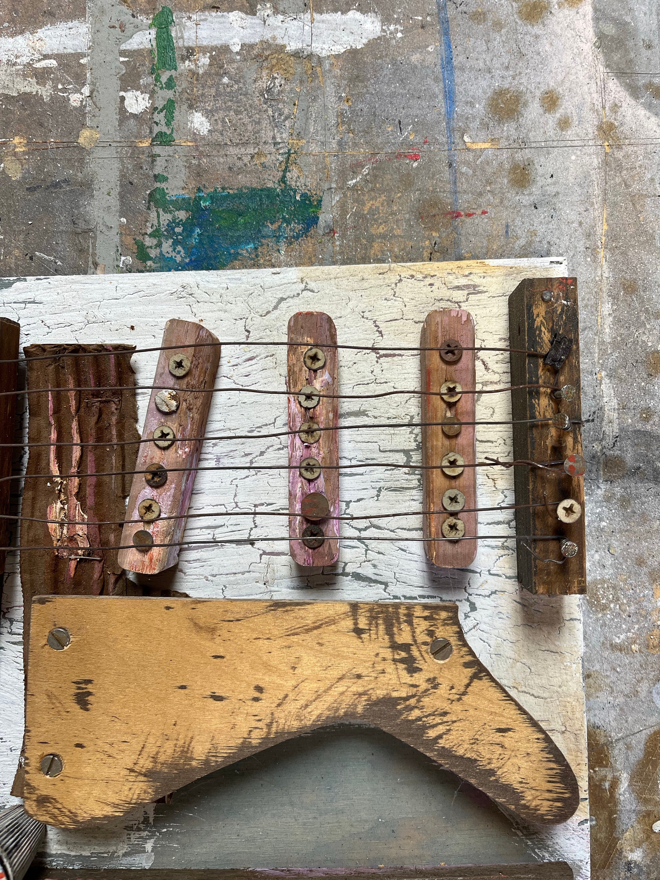 Hand-made Folk Art Abstract Guitar Section - Etsy