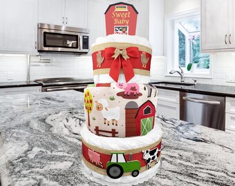 Farm diaper cake | Etsy