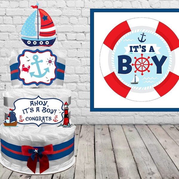 Nautical Diaper Cake - Etsy