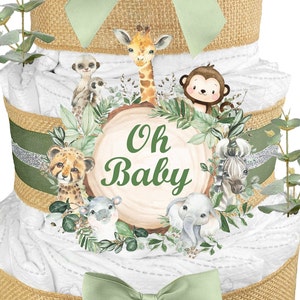 Elephant Diaper Cake, Baby Shower Gift for a Boy or Girl, Gender ...