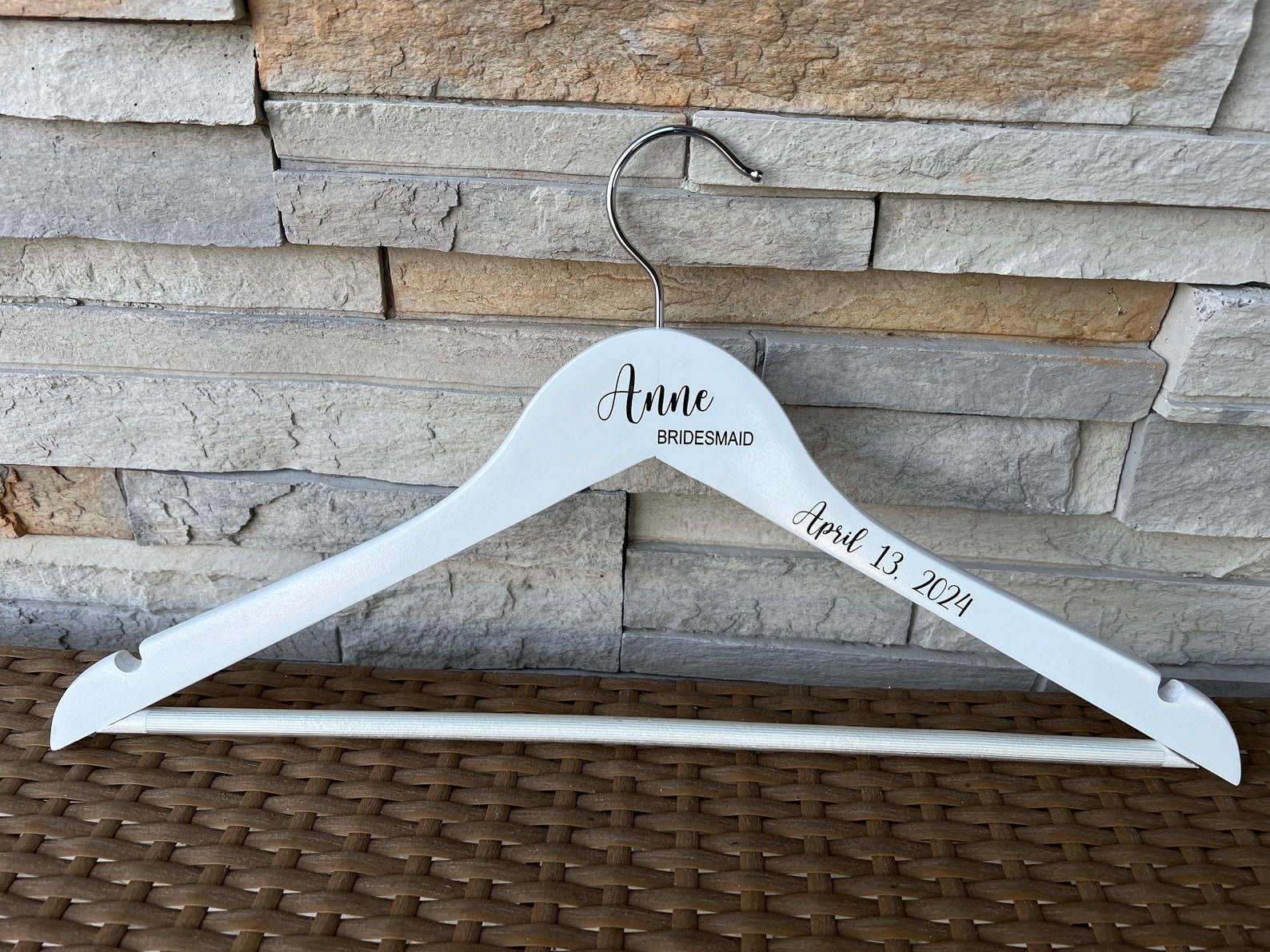 Personalized Wedding Hangers, Bride and Groom, Custom Name and Date ...