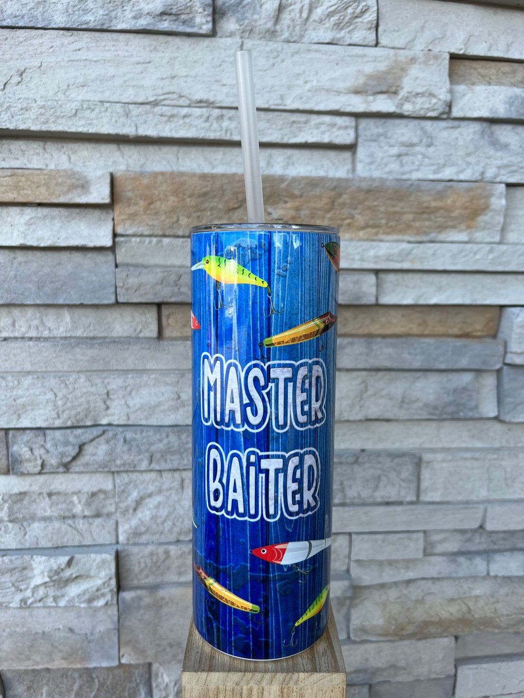 Master Baiter Fishing Funny 20oz Skinny Tumbler Gift for Him Blue - Etsy