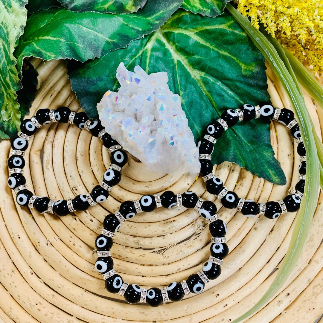 Black Evil Eye Nazar Amulet Bracelet for Protection Ritual Spell ...