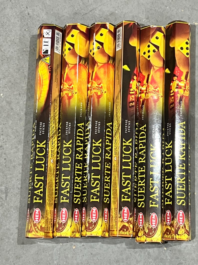 Fast Luck Incense Sticks (6 Packs) Luck Attraction Opportunity Sacred ...