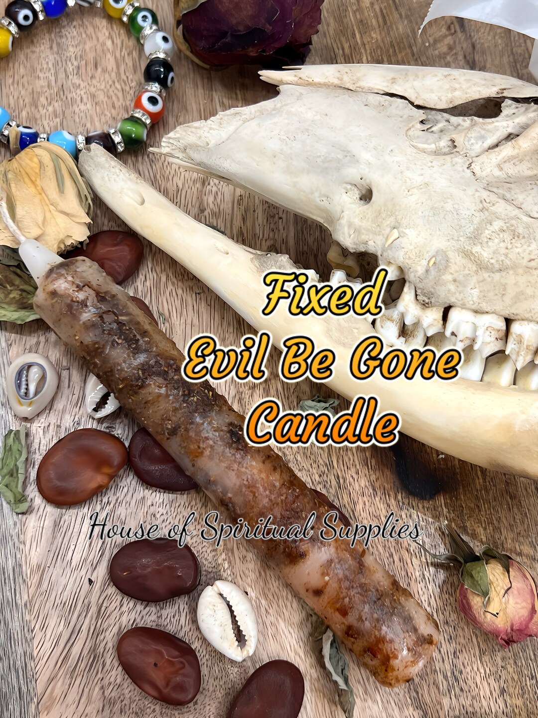 Fixed Evil Be Gone 6" Inch Taper Manifestation Candle - Hoodoo, Voodoo ...