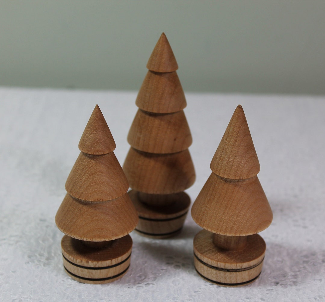 Wooden Trees, Trio of Wood Trees, Hand Turned Trees - Etsy