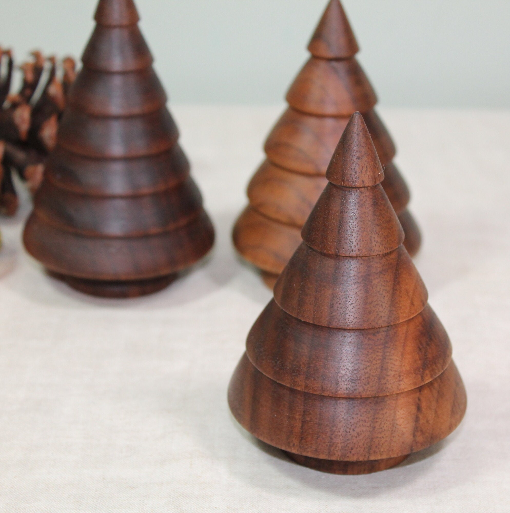 Wooden Trees Trio of Wood Trees Hand Turned Trees - Etsy