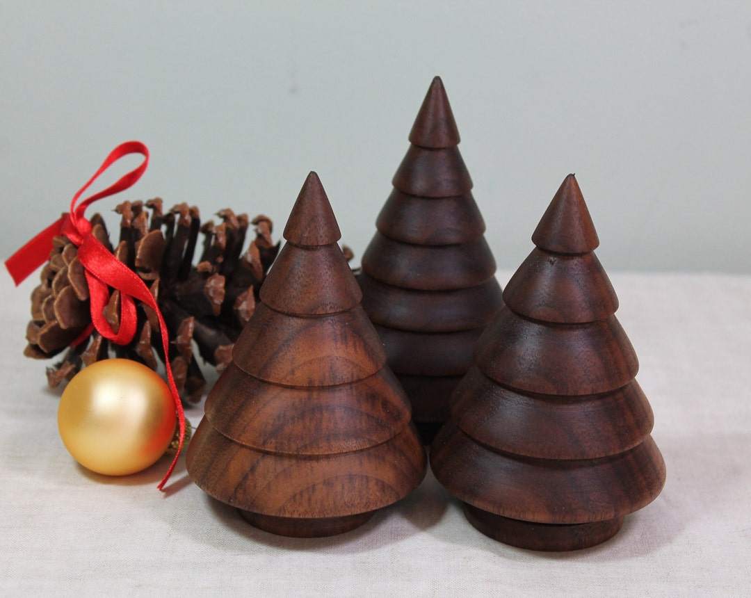 Wooden Trees Trio of Wood Trees Hand Turned Trees - Etsy