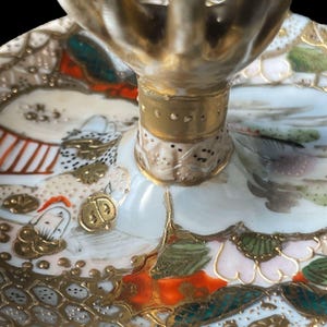 Antique Japanese Porcelain Ring Dish With Satsuma Style Hand Painted ...