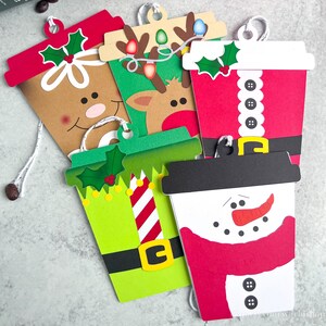 Holiday Latte Gift Card Holders, Christmas Character Paper Made Gift ...