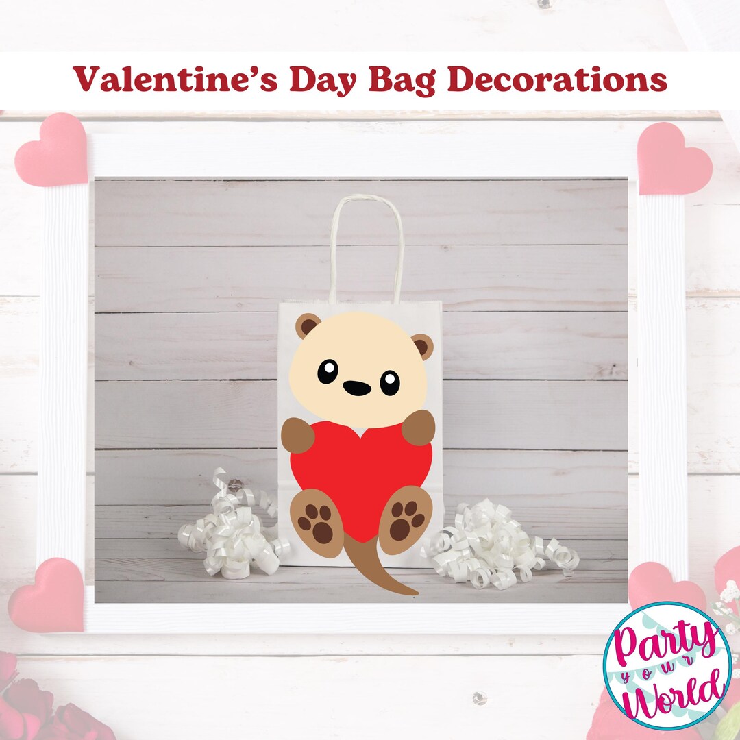 Printable Otter Valentine's Day Mailbox/bag Decorating Set - Etsy