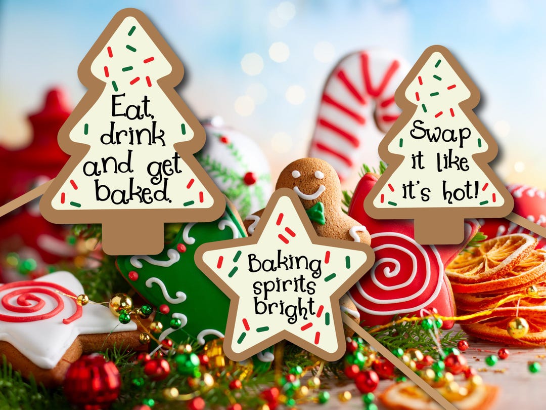 Christmas Cookie Photo Props, DIY Christmas Photo Booth Props, Instant ...