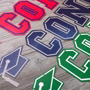 CONGRATS Varsity Style Graduation Banner, Grad Party Decor, Maroon/gold ...