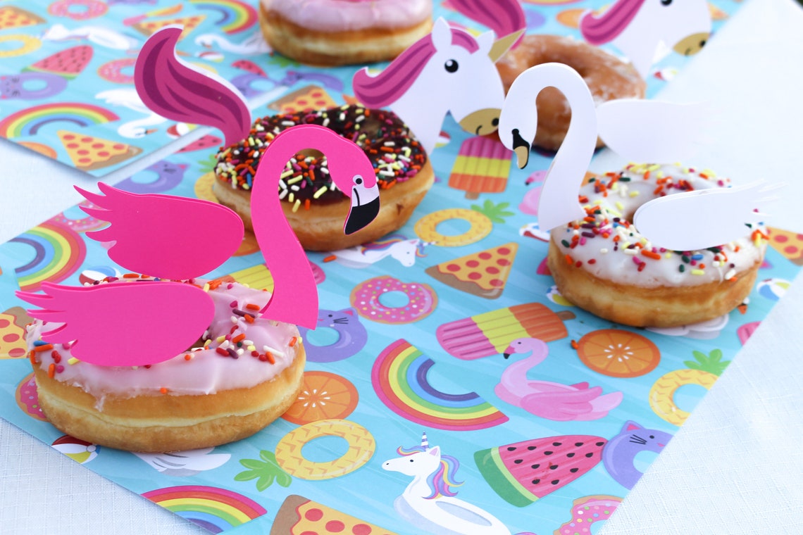 Pool Float Cupcake / Donut Toppers Summer Pool Party Dessert | Etsy