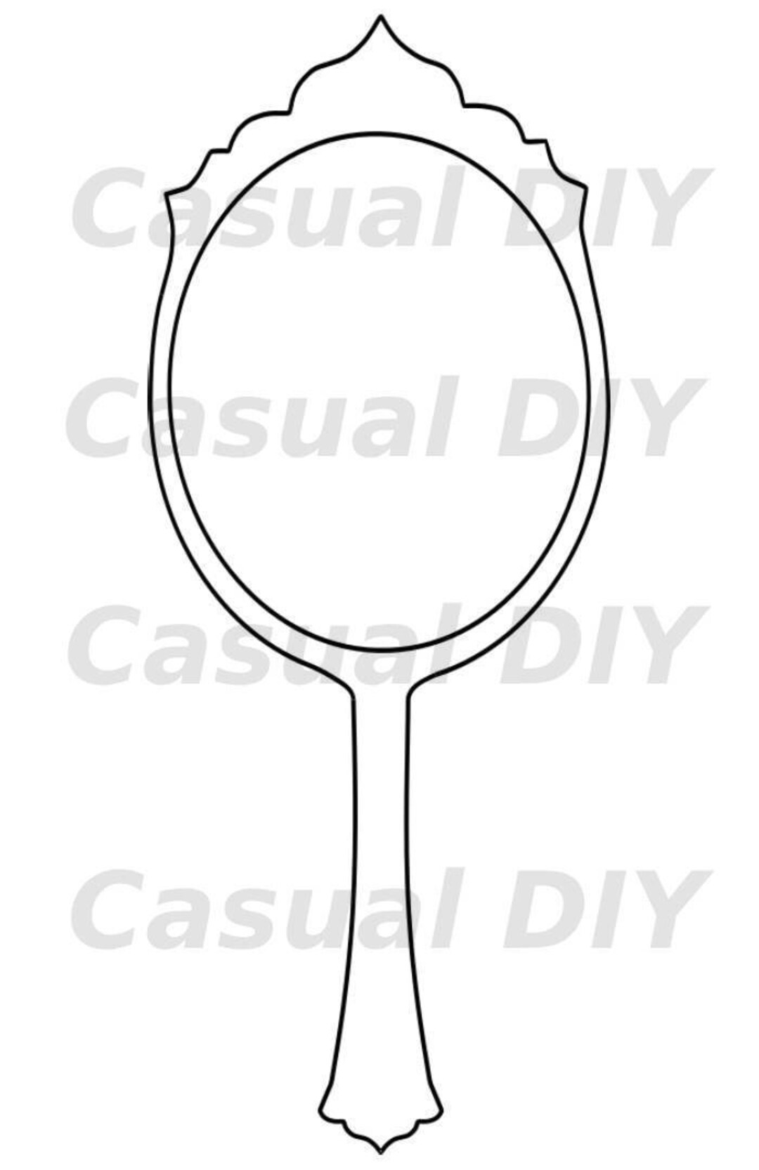 Stencil, Template for Hand Mirror for Woodworking SVG Digital Download ...