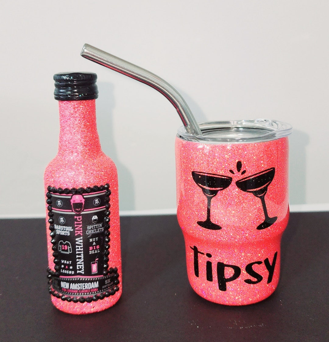 3oz Glitter Tumbler Shot Glass With Matching Glitter Liquor (EMPTY ...