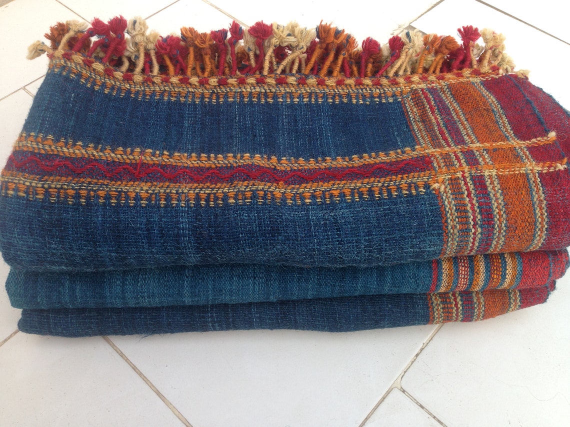 Handwoven Desi Wool indian Wool Indigo Shawls/throws From - Etsy
