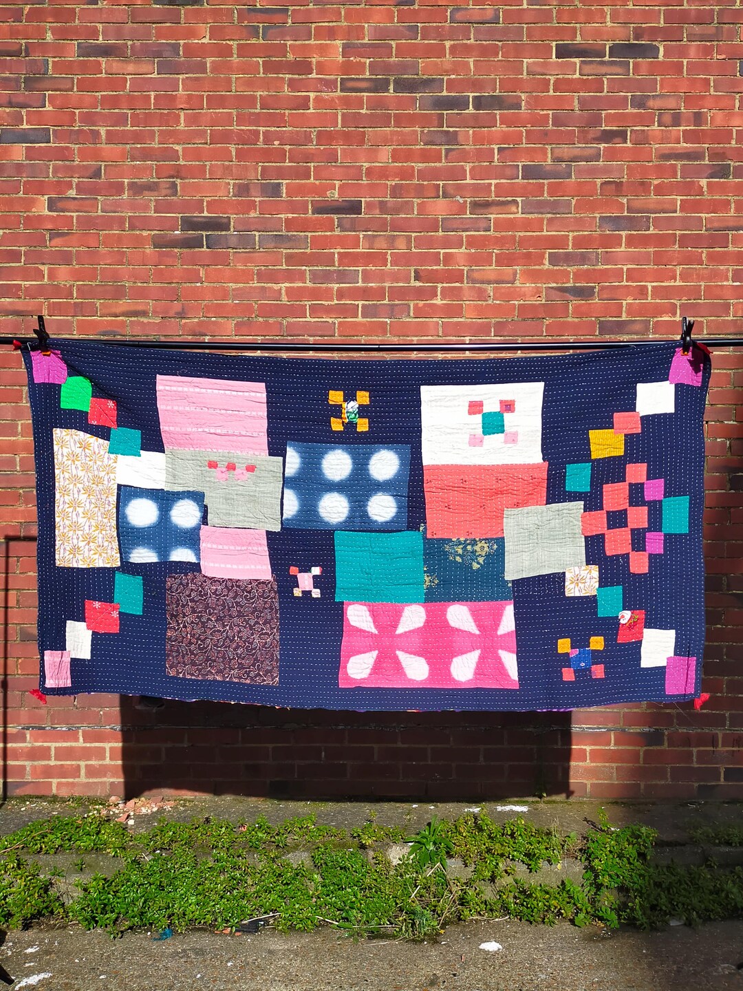 Authentic Siddi Kawandi Quilt | Hand-stitched Indian Patchwork Blanket ...