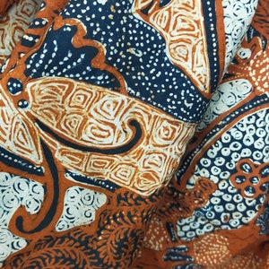 Large Vintage Javanese Naturally Dyed Indonesian Batik Shawl, Tulis ...