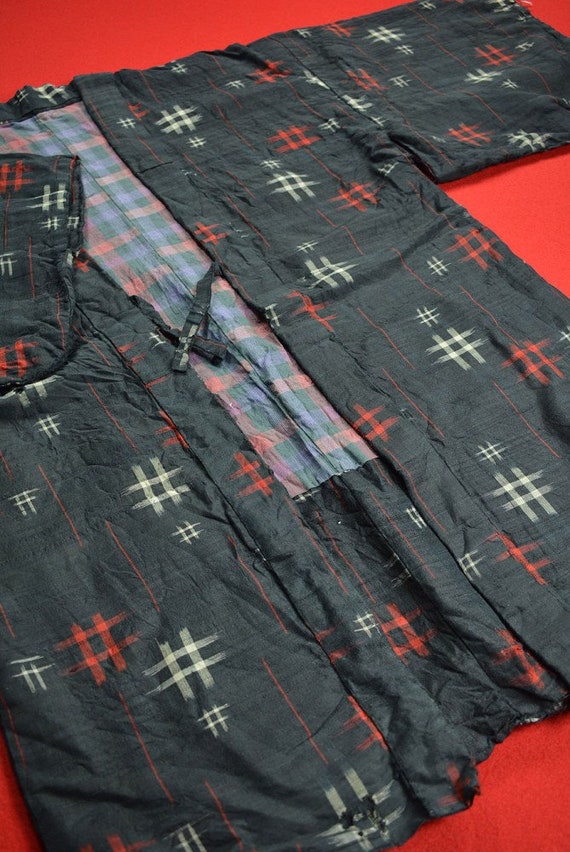 Vintage Silk Japanese Boro Kimono. Antique Boro Norag… - Gem