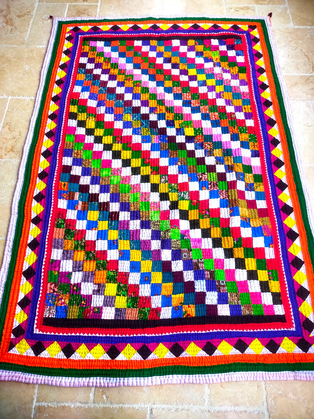 Hand Stitched Patchwork Quilt From the Meghwal Tribe of Kutch, Gujarat ...