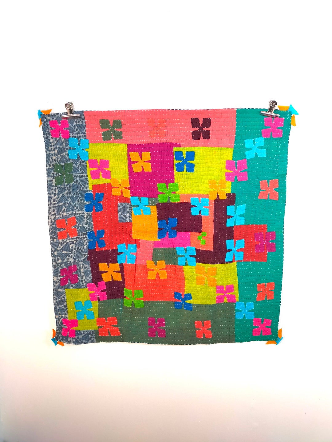 Siddi Kawandi - Patchwork Kantha Baby Quilt or Wall Hanging, Made With ...