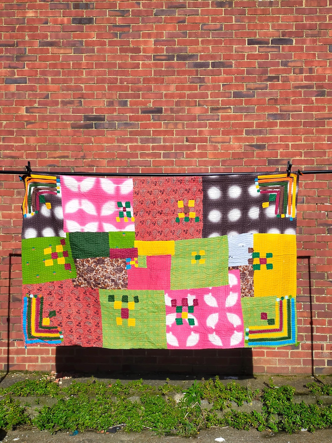 Authentic Siddi Kawandi Quilt | Hand-stitched Indian Patchwork Blanket ...