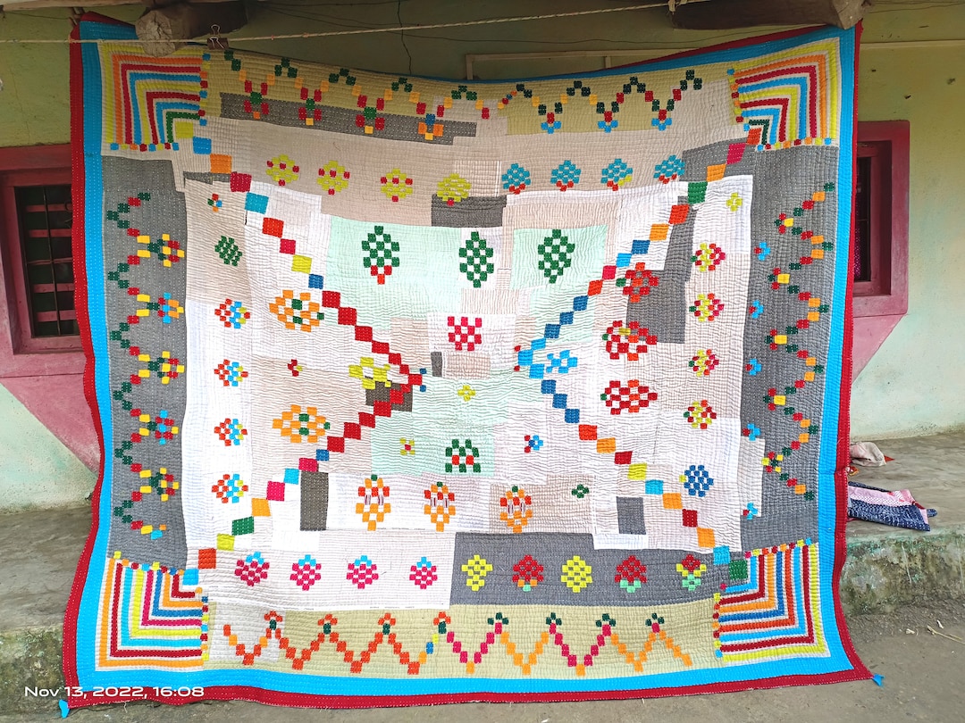 Siddi Tribal Patchwork Kawandi Quilted Blanket From India Kind Size - Etsy