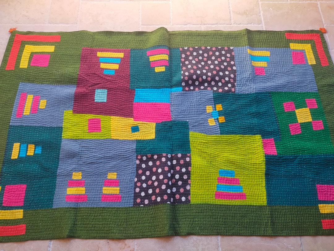 Siddi Kavand Kantha Quilt Single Quilt or Textile Art, Made With Up ...