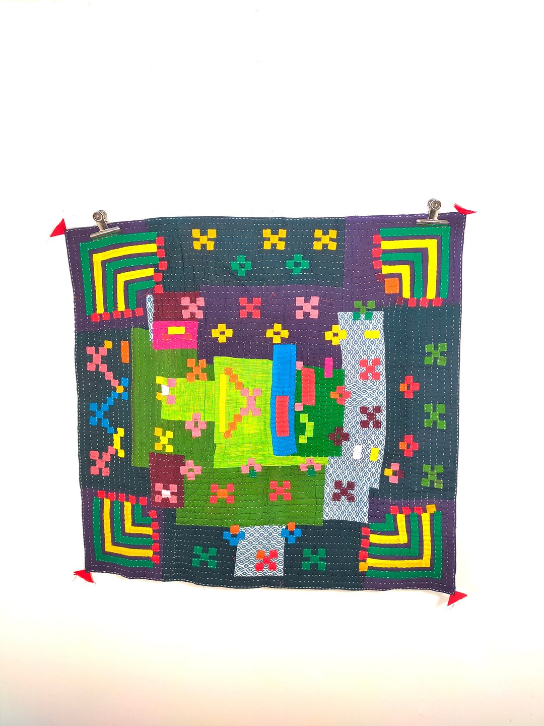 Siddi Kawandi - Quilted Patchwork Baby Blanket or Textile Art, Made ...