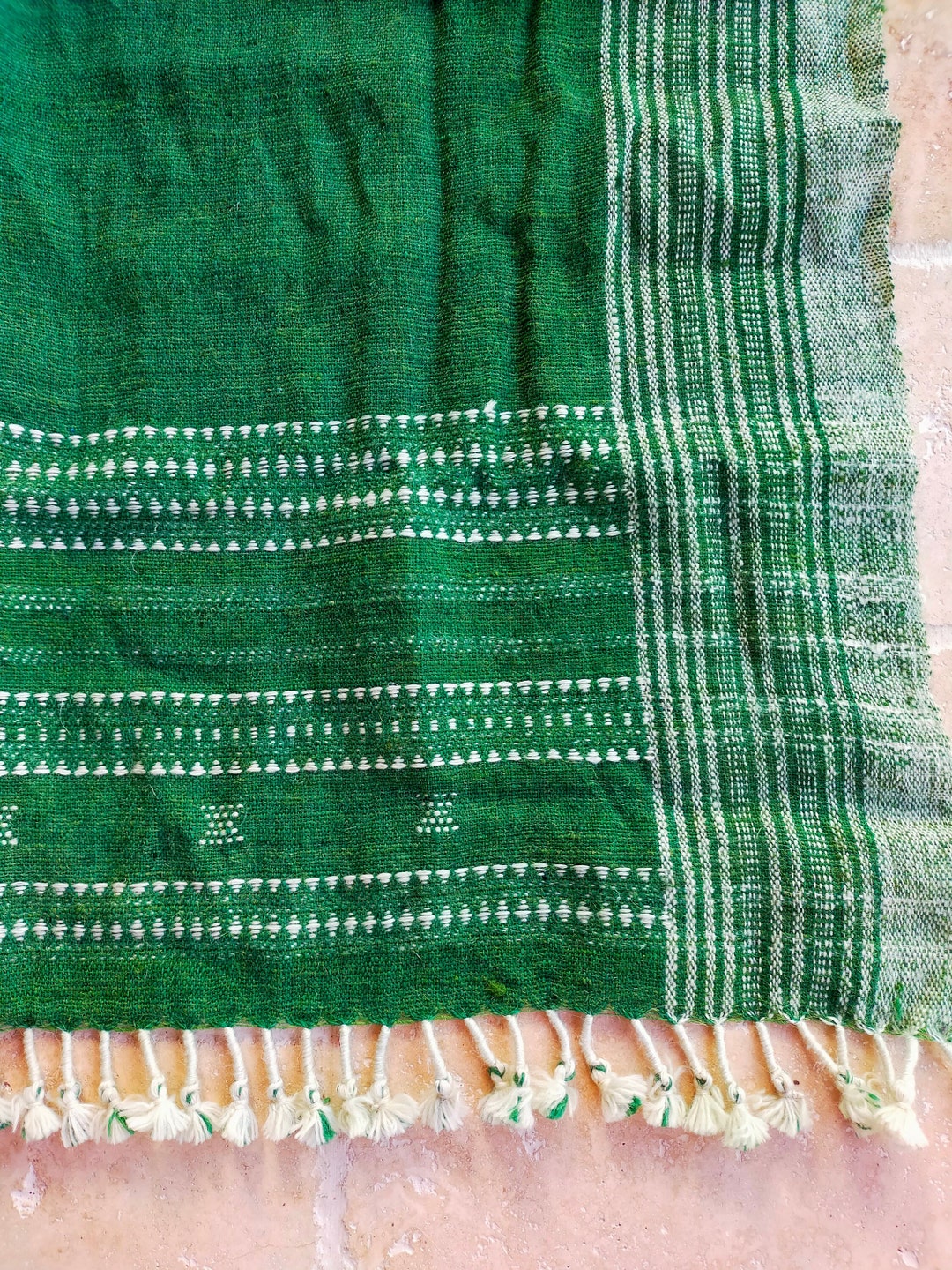 Handwoven Desi Wool (indian Wool) Green Shawls/throws From Kutch ...